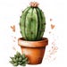 Watercolor Cactus Clipart Bundle: Succulent PNG Images (digital ...