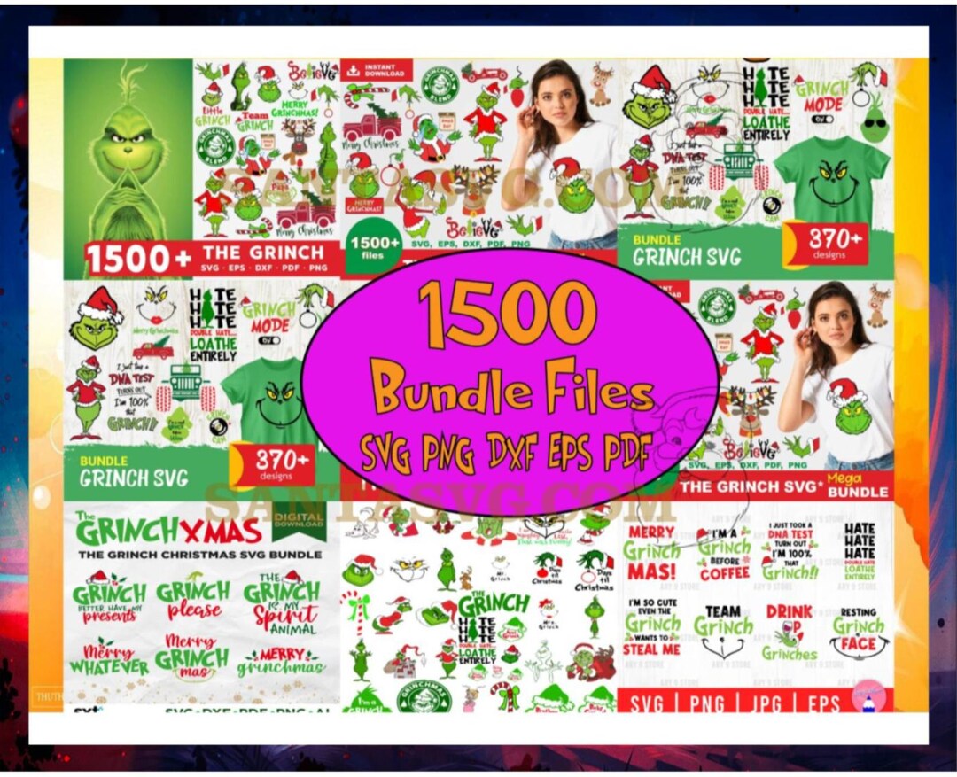 1500 Mega Funny Christmas SVG Bundle, Grinch Bundle, Merry Grinchmas - Etsy