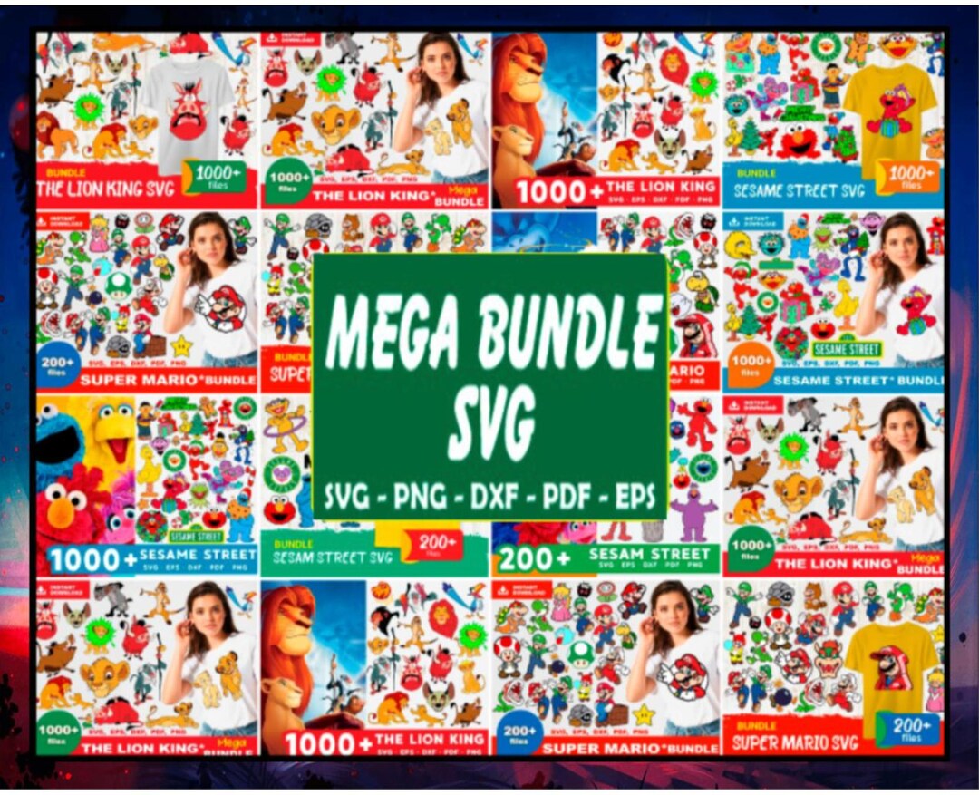 Sesame Street and Mario Mega Bundle Svg, Sesame Treet Svg, Mario Svg - Etsy