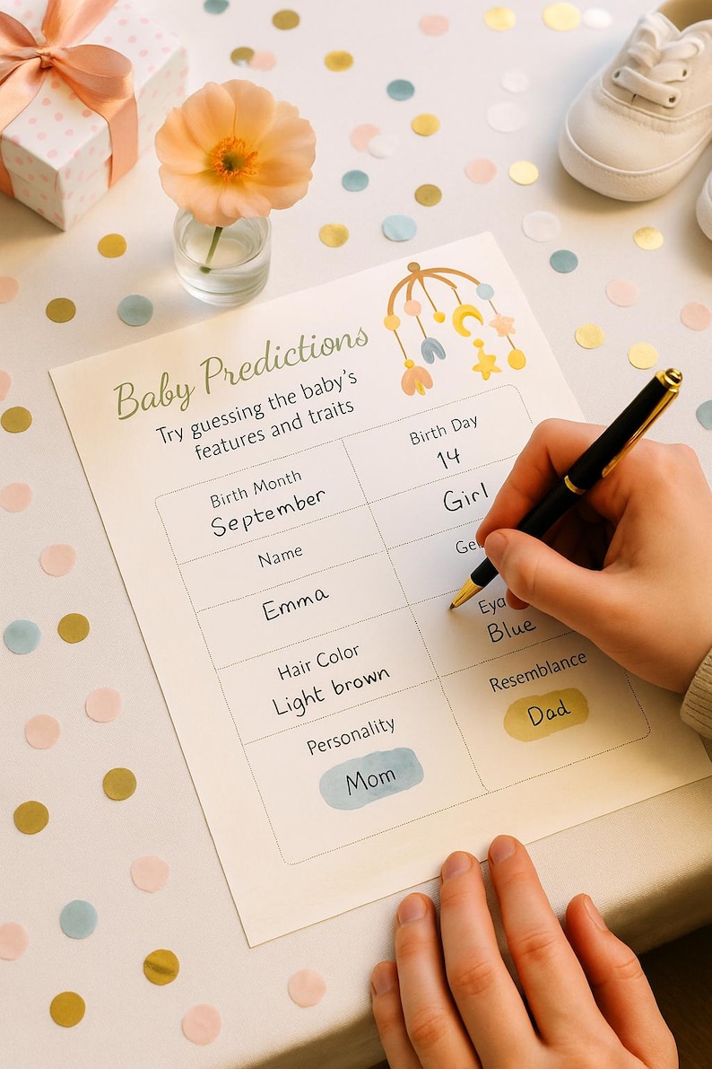 Baby Predictions Game | Printable Baby Shower Activity | Fun Digital ...