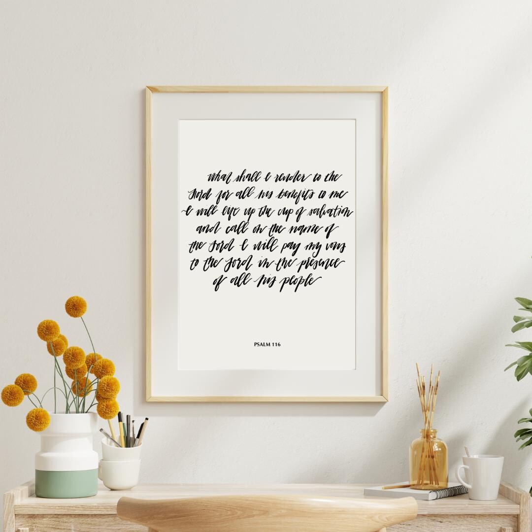 THANKFUL Verse || Psalm 116 || PRINTABLE Verse Digital Download || Hand ...