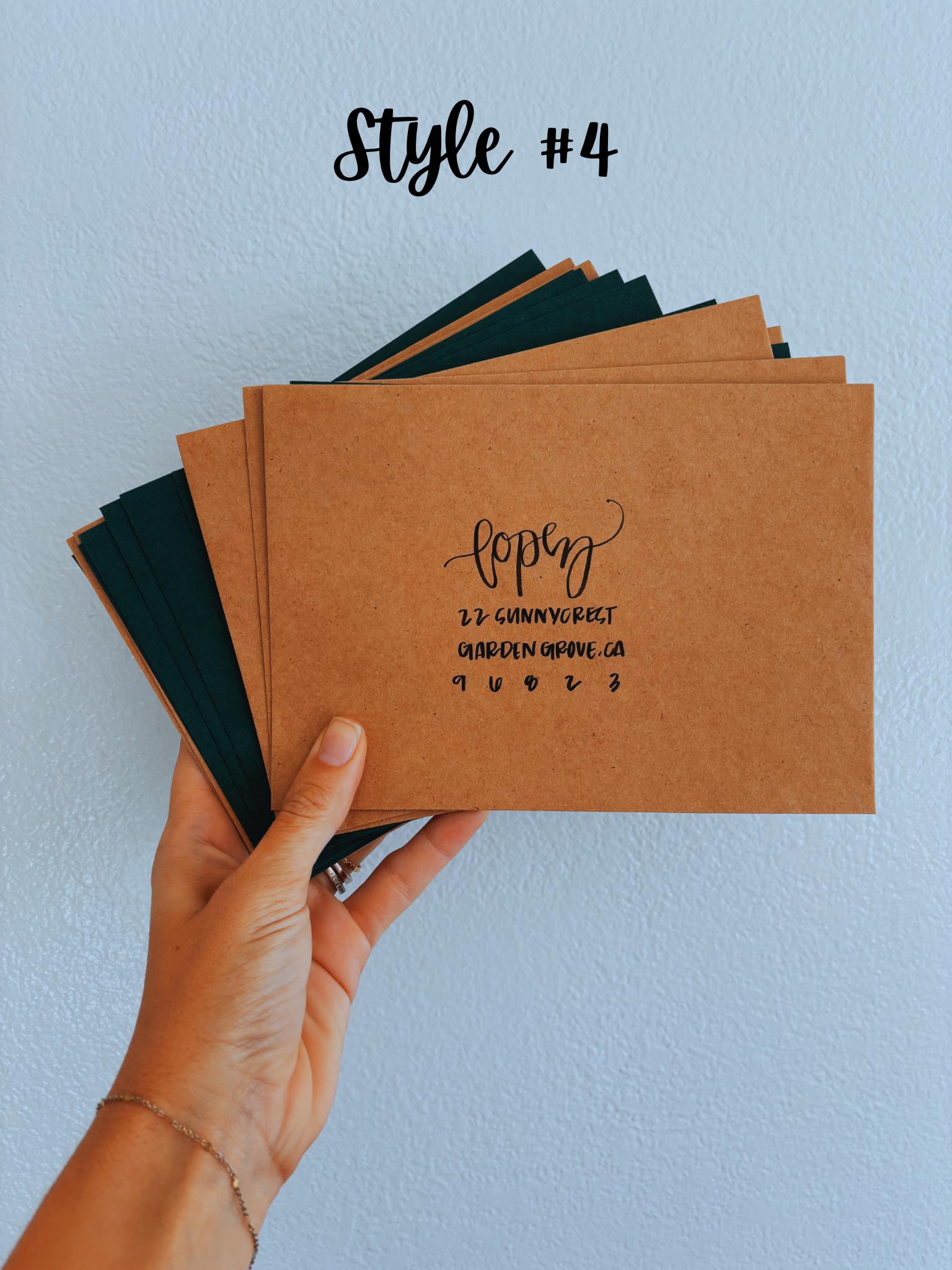 Hand Addressed Custom Envelopes Modern Calligraphy Hand Lettered ...