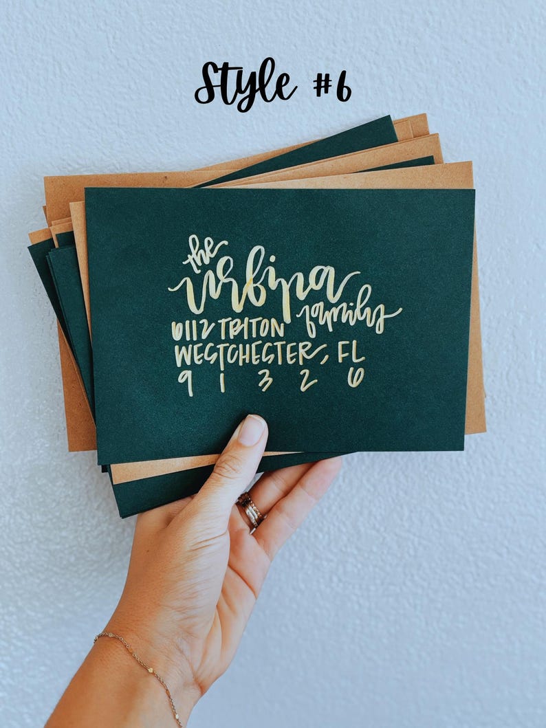 Hand Addressed Custom Envelopes Modern Calligraphy Hand Lettered ...
