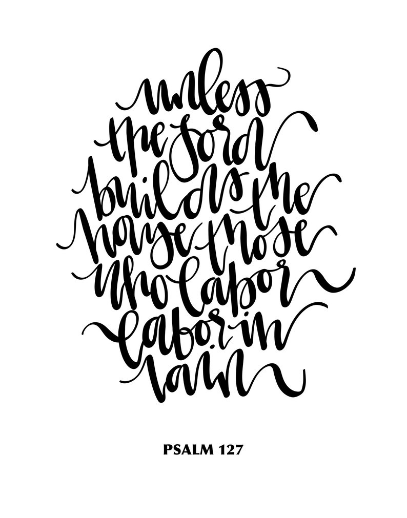 Psalm 127 PRINTABLE Verse Digital Download || Hand-lettered Christian ...