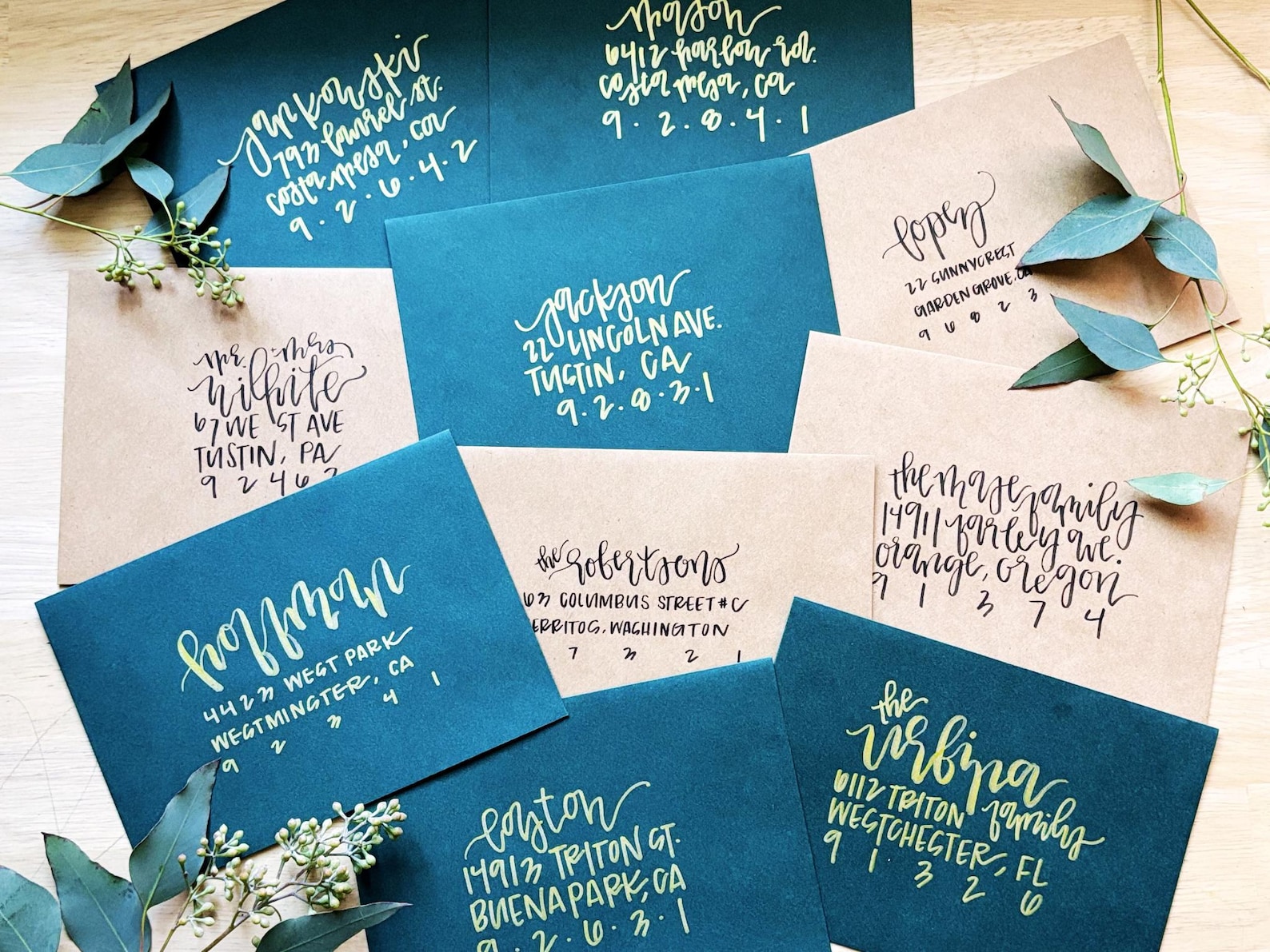 Hand Addressed Custom Envelopes || Modern Calligraphy || Hand Lettered ...