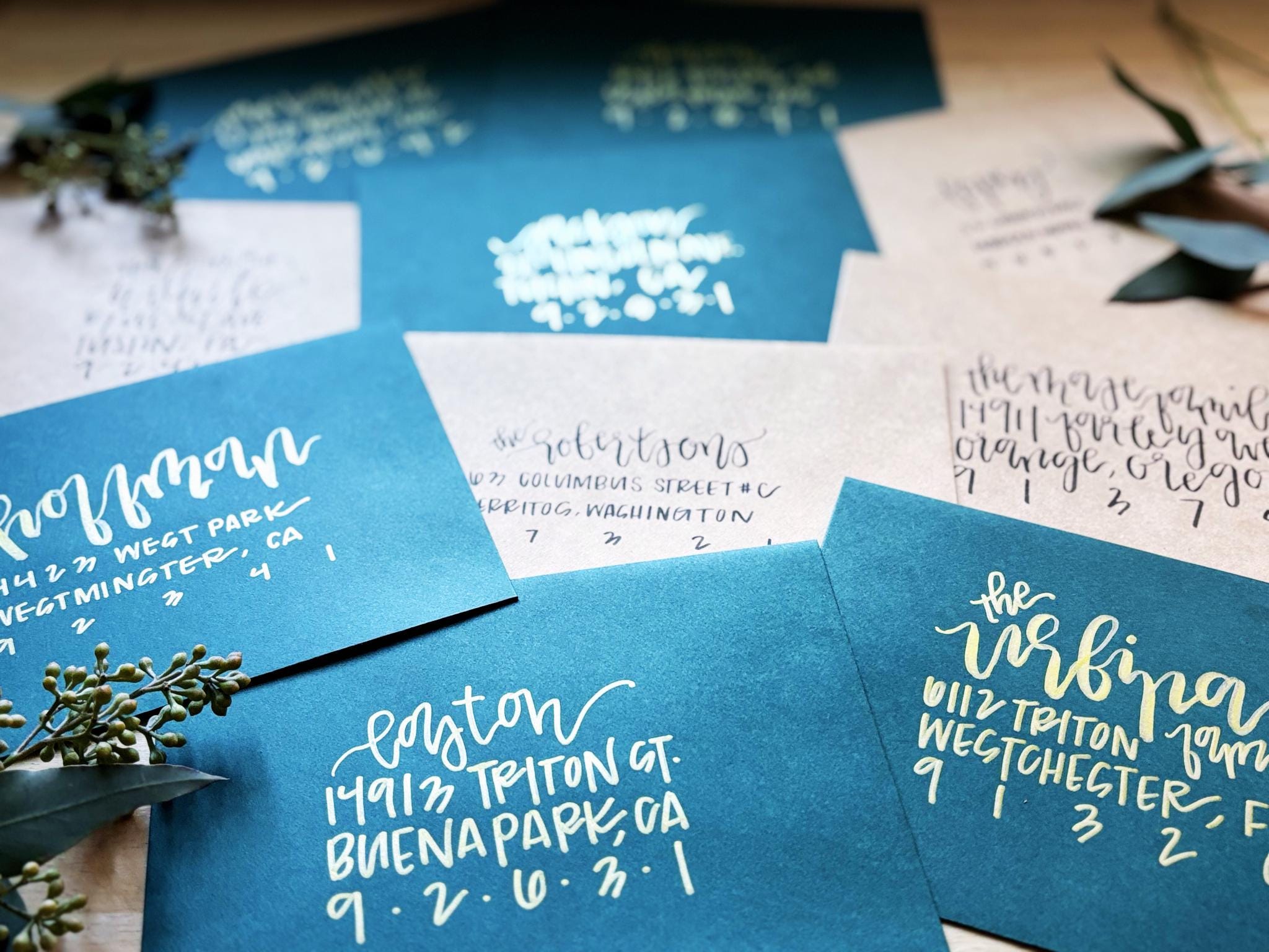 Hand Addressed Custom Envelopes || Modern Calligraphy || Hand Lettered ...