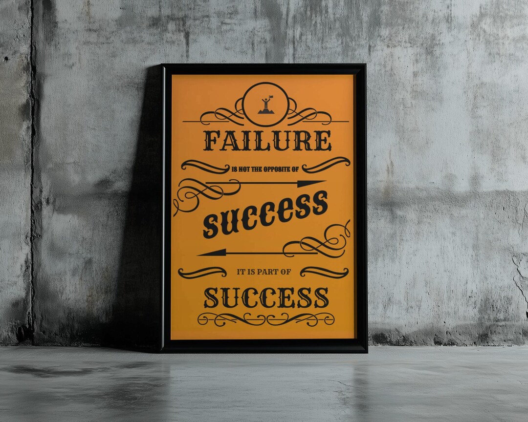 Failure is Part of Success Poster Motivational Wall Art, Inspirational ...