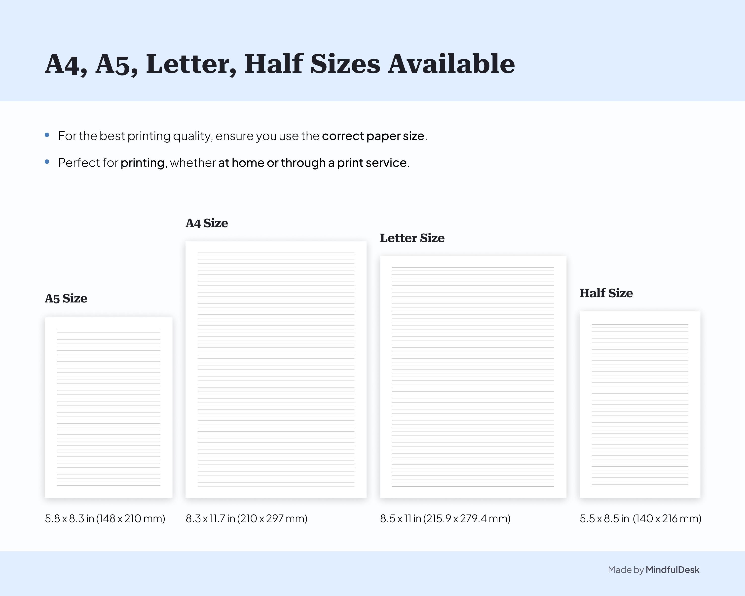 Printable Lined Paper Digital Planner Templates Notebook Paper for Note ...