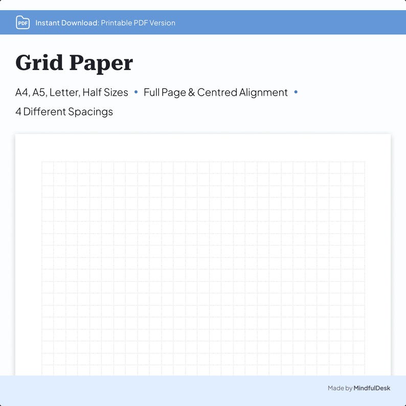 Printable Grid Paper | Digital Planner Templates | Notebook Paper for ...