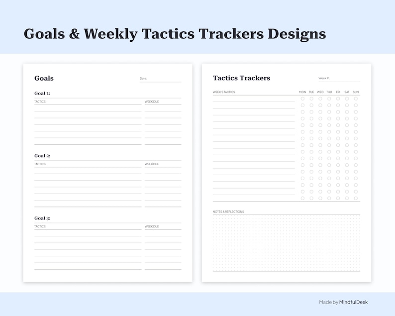 12 Week Year Planner | Printable & Fillable Template | Weekly Goal ...