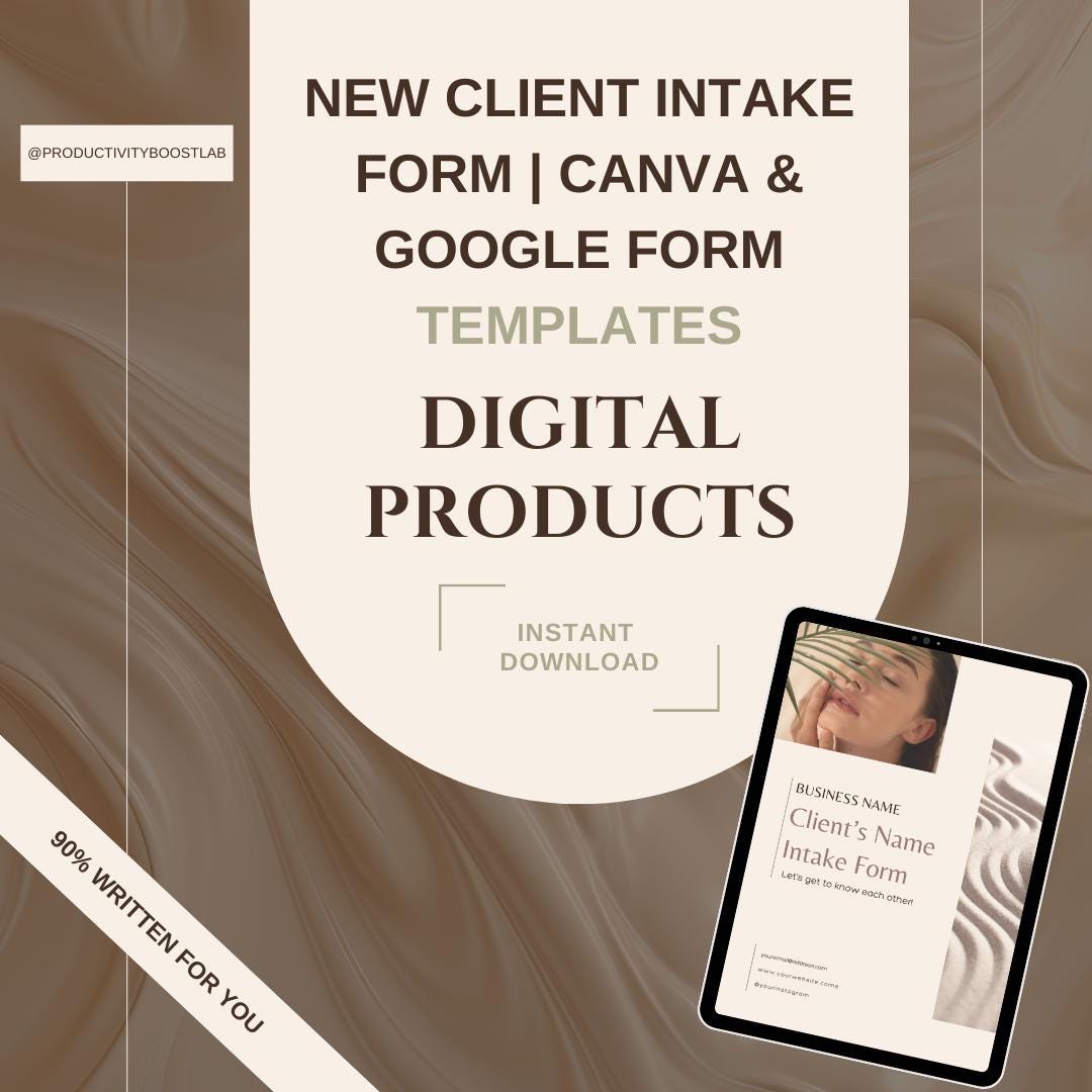 Coach New Client Intake Form Canva & Google Form Templates - Etsy
