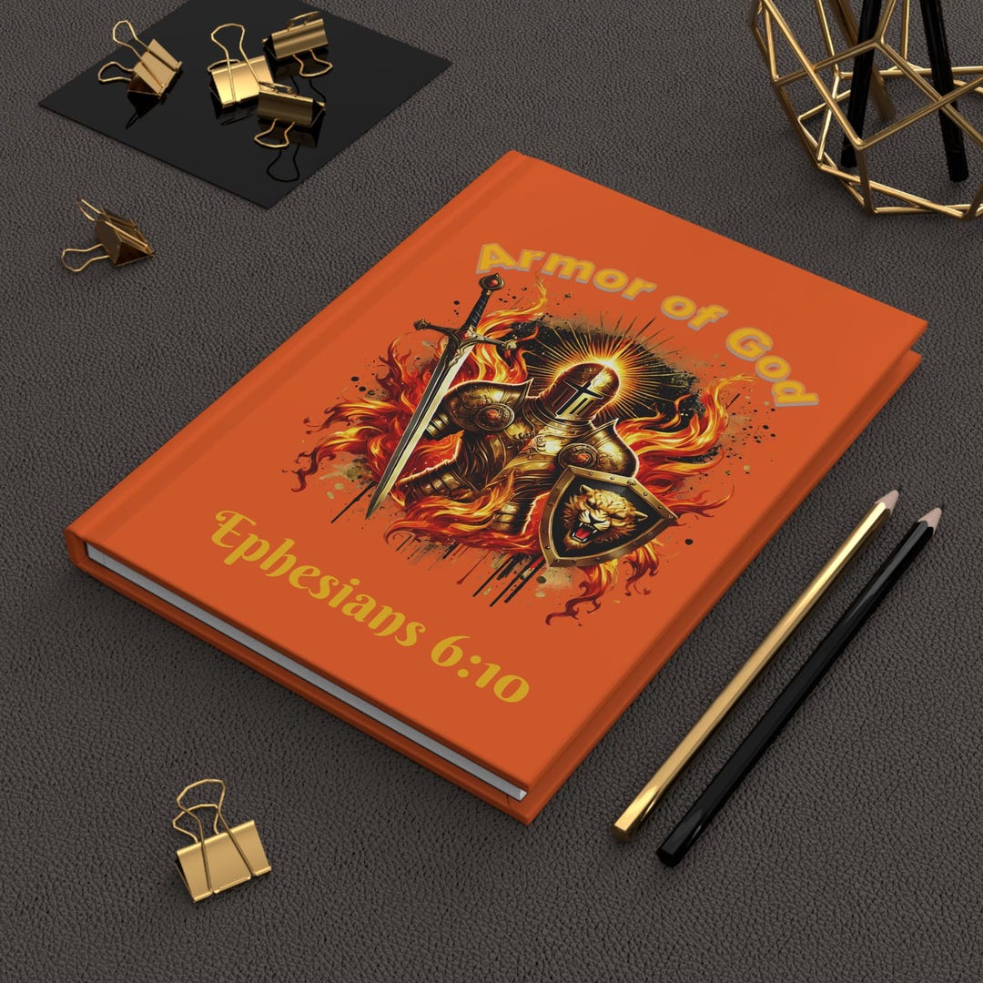 Flaming Armor of God Hardcover Journal Inspirational Religious Notebook ...