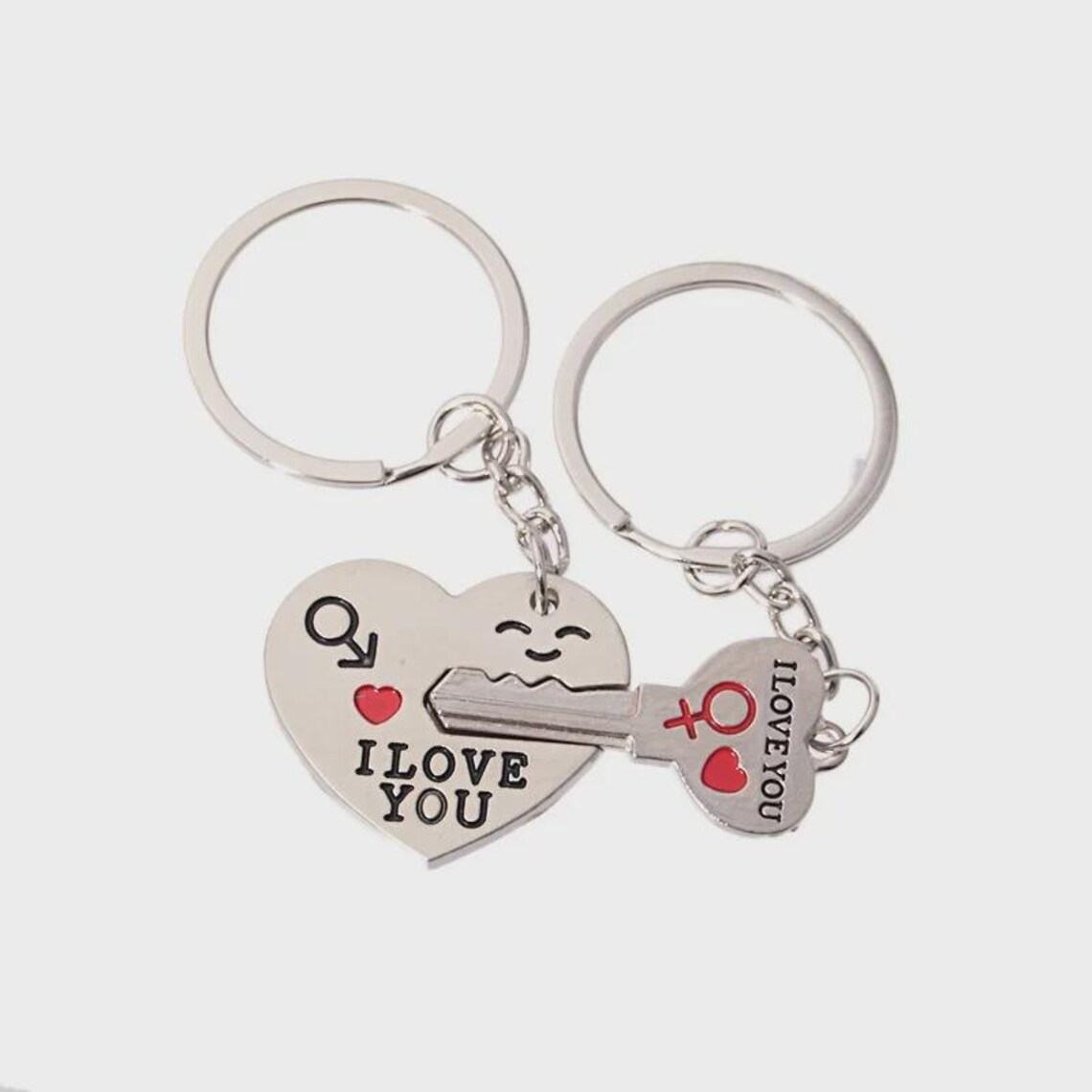 Couple Keychain Set – "i Love You" Heart & Arrow Design – Cute Gift for ...