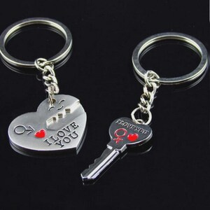 Couple Keychain Set – "i Love You" Heart & Arrow Design – Cute Gift for ...