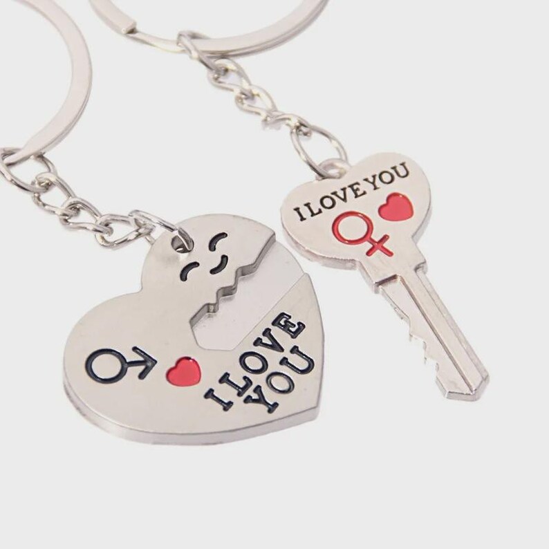 Couple Keychain Set – "i Love You" Heart & Arrow Design – Cute Gift for ...