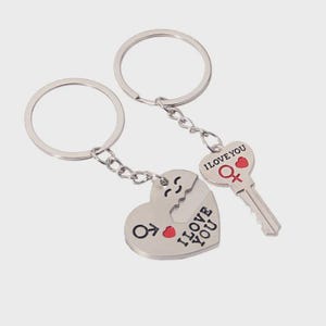 Couple Keychain Set – "i Love You" Heart & Arrow Design – Cute Gift for ...