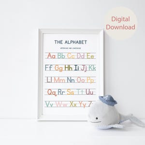 Boho Alphabet Poster, Homeschool Educational Poster, Montessori ...