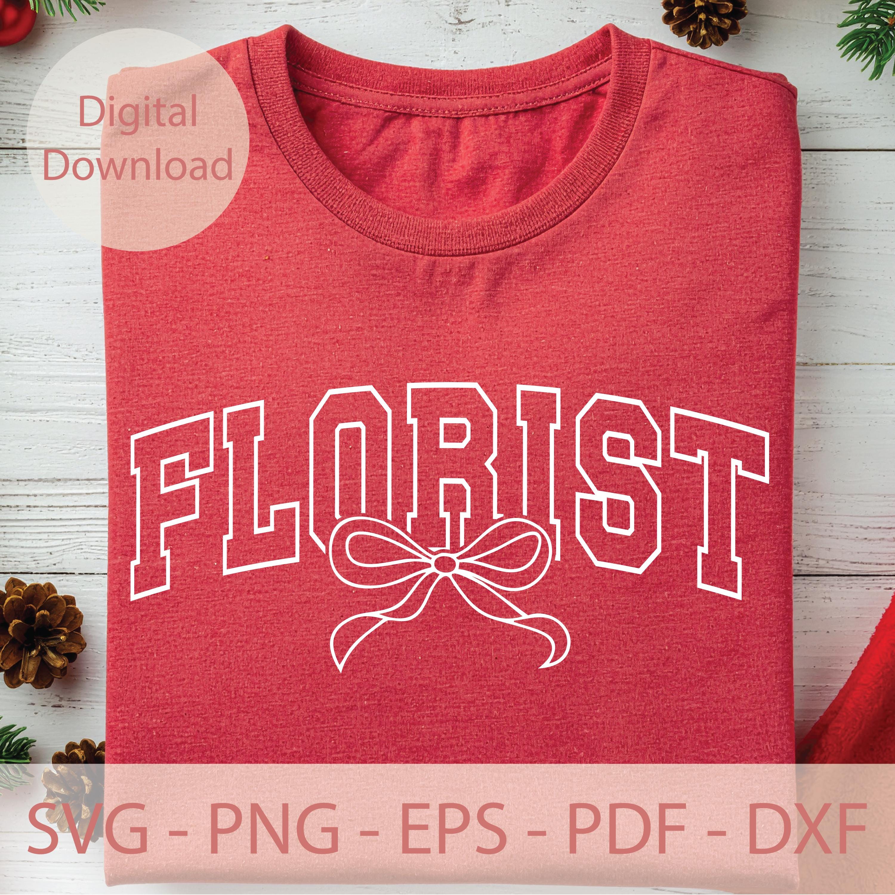 Florist Bow SVG PNG, Floral Text Design With Ribbon, Valentine Gift SVG ...