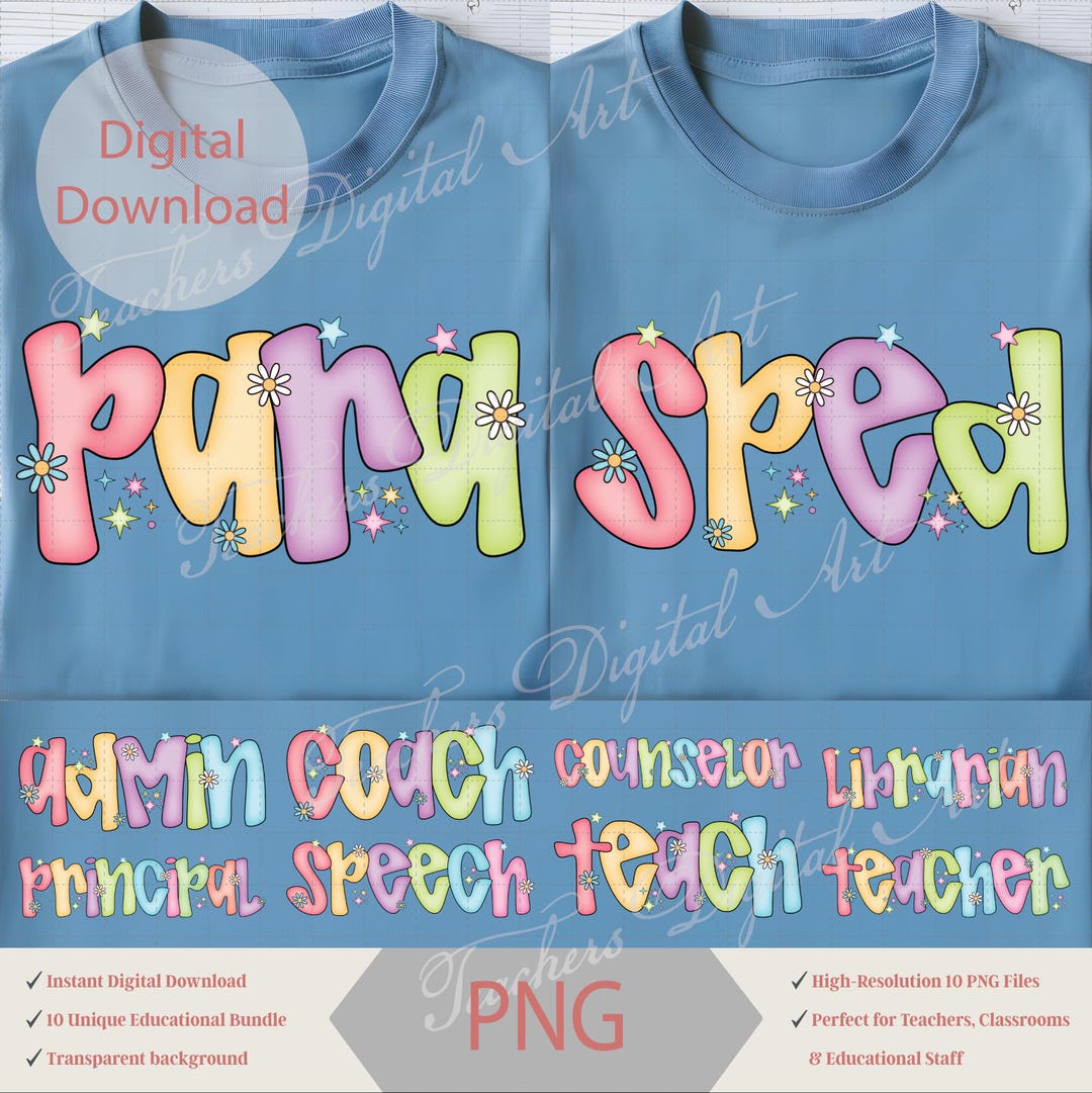 Educational Staff PNG Bundle, SPED PARA Admin Counselor Coach ...
