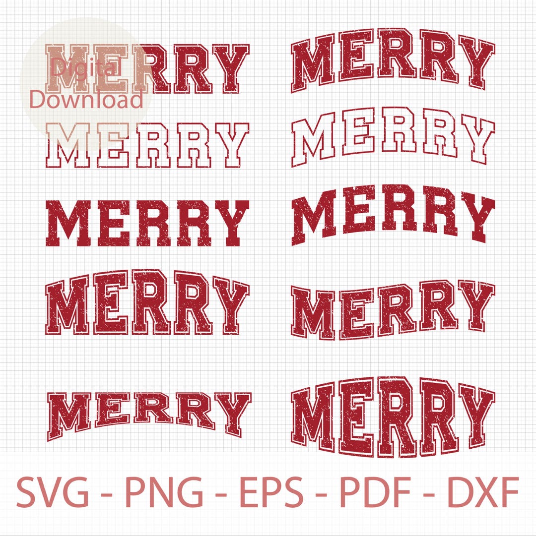 Retro Merry Varsity Bundle Svg, Merry Varsity Bundle Svg Png, Retro ...