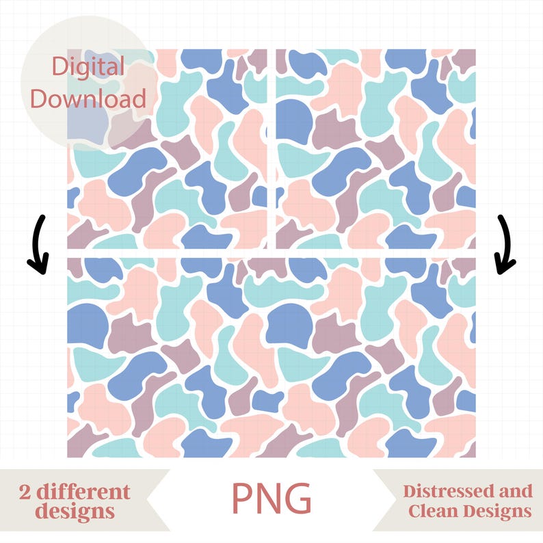 Modern Pastel Camo Seamless Patterns, Distressed &clean Camo Patterns ...