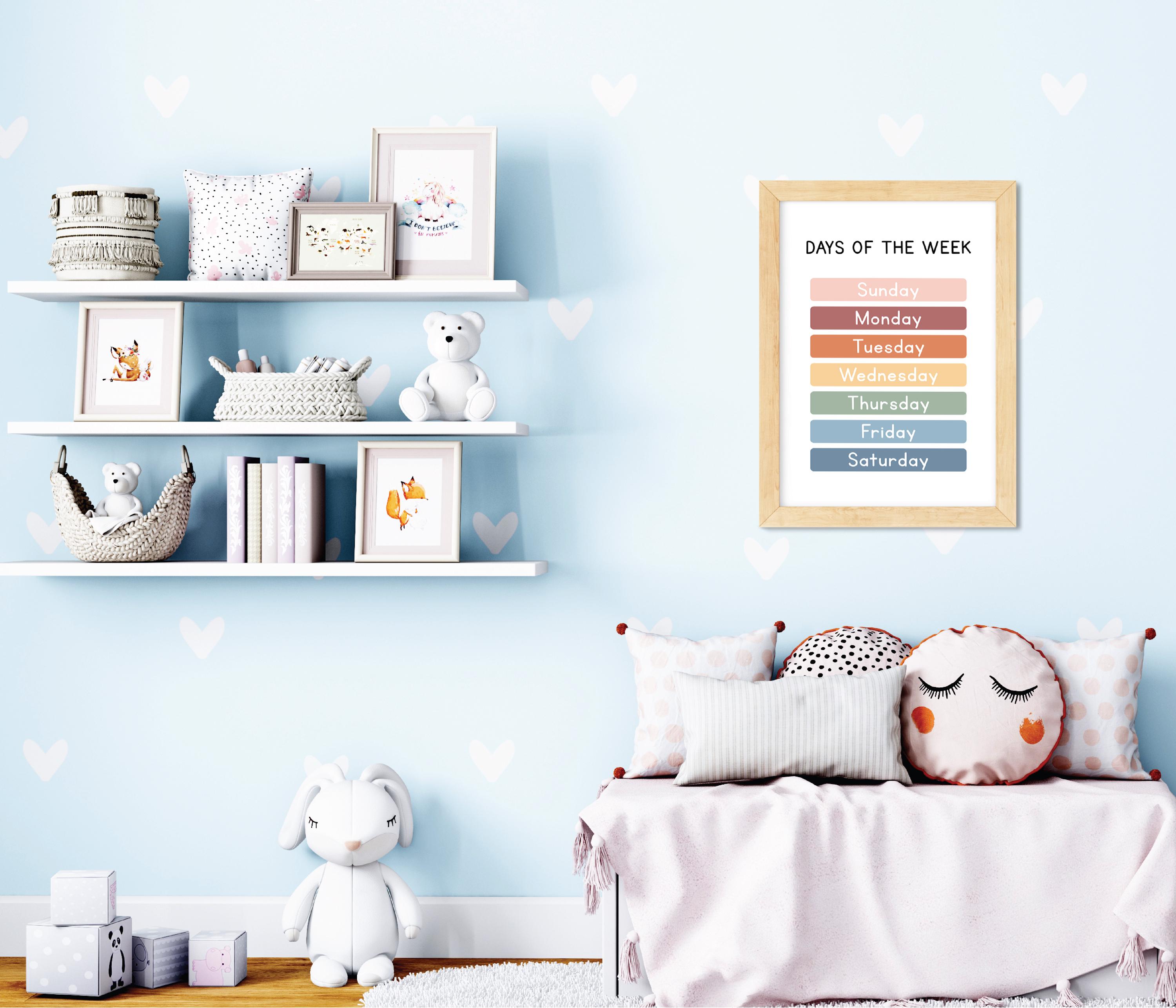 Days of the Week Poster, Homeschool Educational Poster, Montessori ...