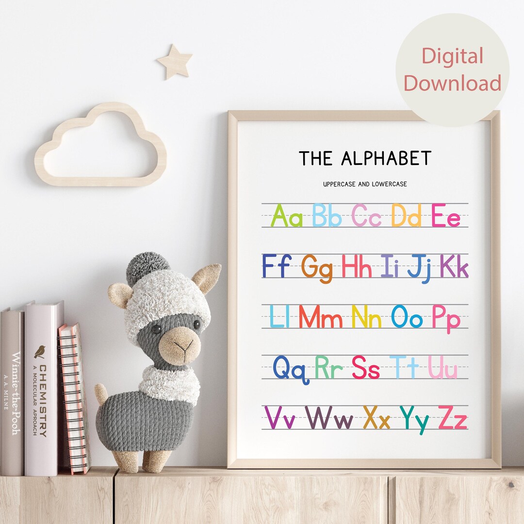 Rainbow Alphabet Poster, Homeschool Educational Poster, Montessori ...