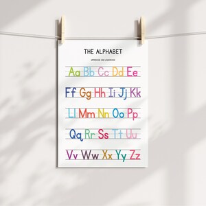 Rainbow Alphabet Poster, Homeschool Educational Poster, Montessori ...
