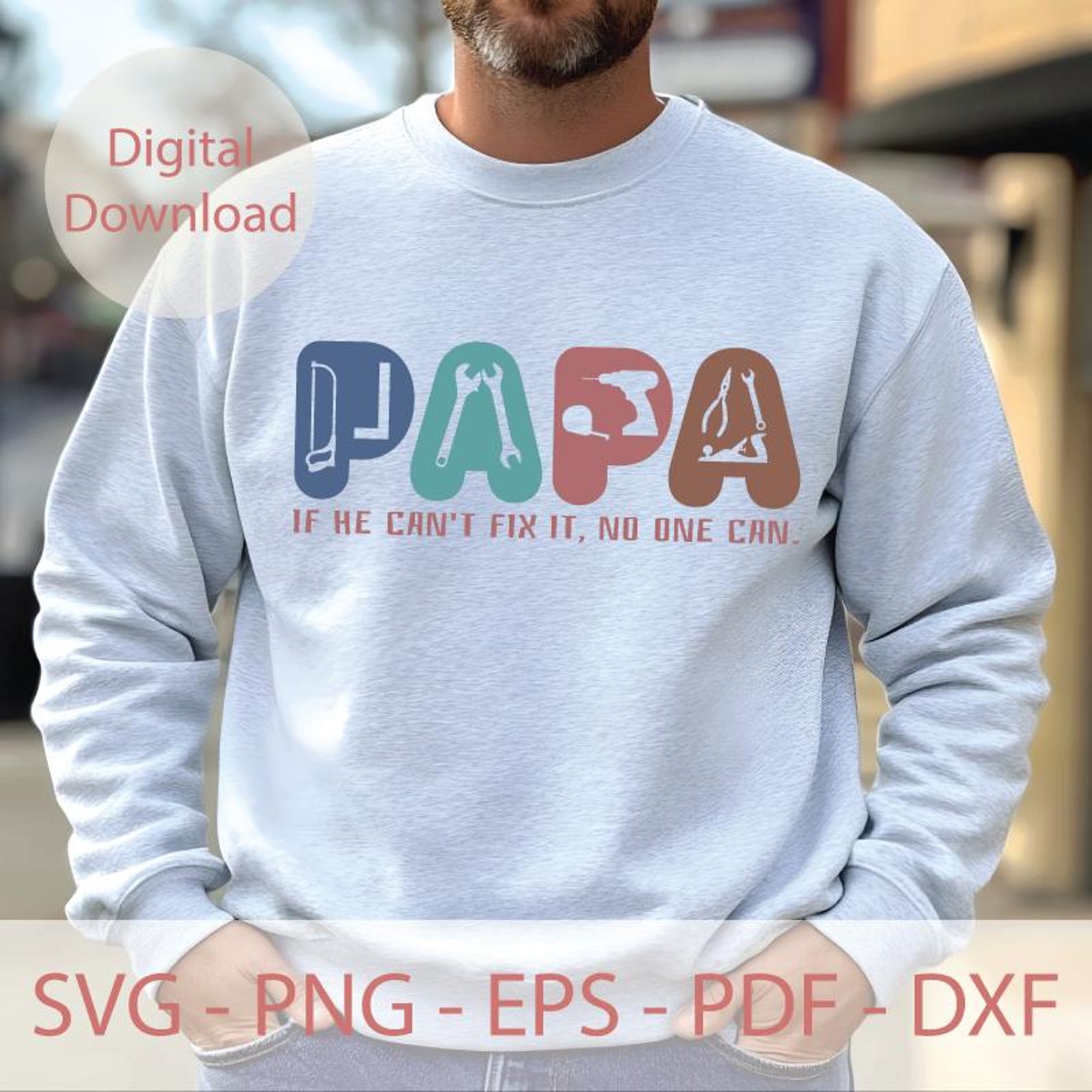 Papa SVG, If He Can't Fix It No One Can, Father's Day SVG, Dad Tools ...