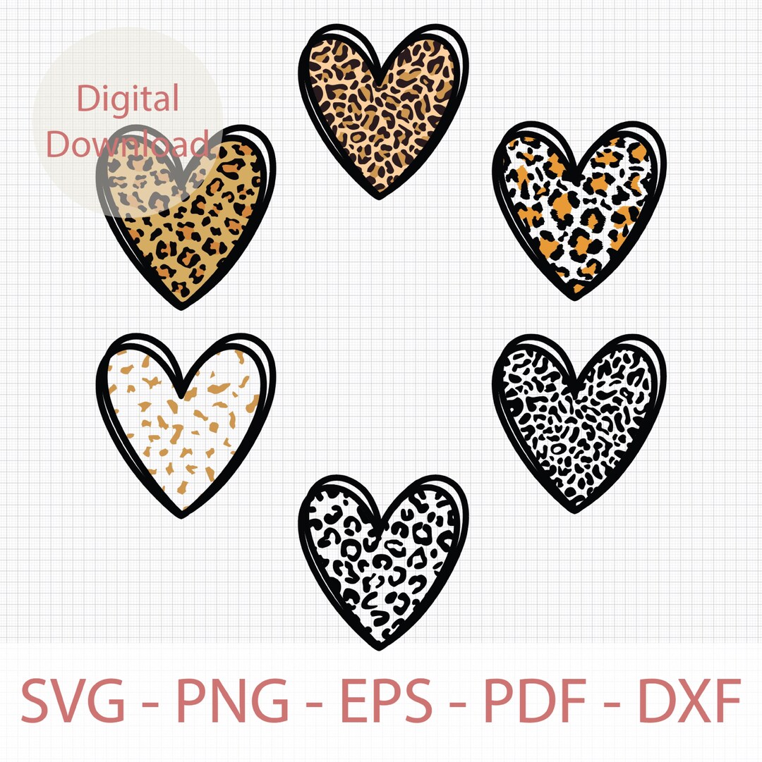 Leopard Heart Svg, Cheetah Heart Png, Leopard Print Heart Svg, Leopard ...