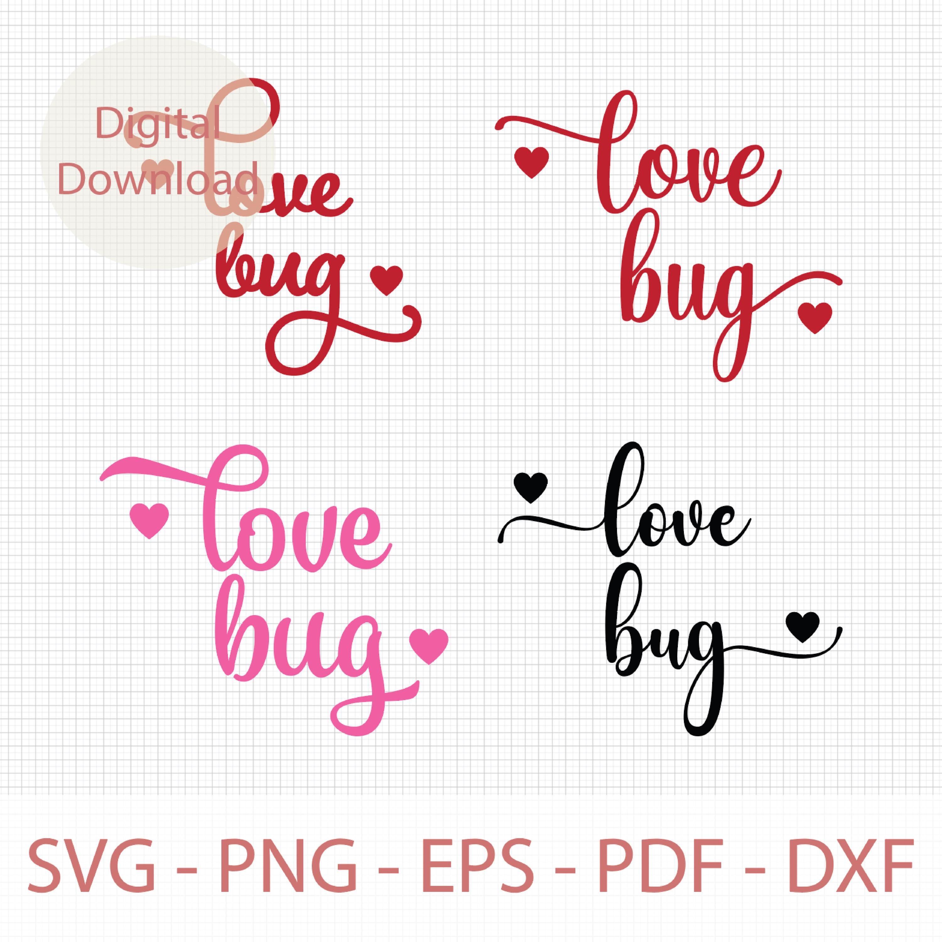 Love Bug Svg With Heart, Love Bug Svg, Valentine's Day Svg, Heart Svg ...