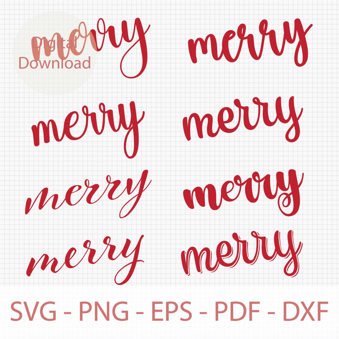 Merry Bundle Svg, Merry Bundle Png, Merry Svg Cut File, Merry Vector ...