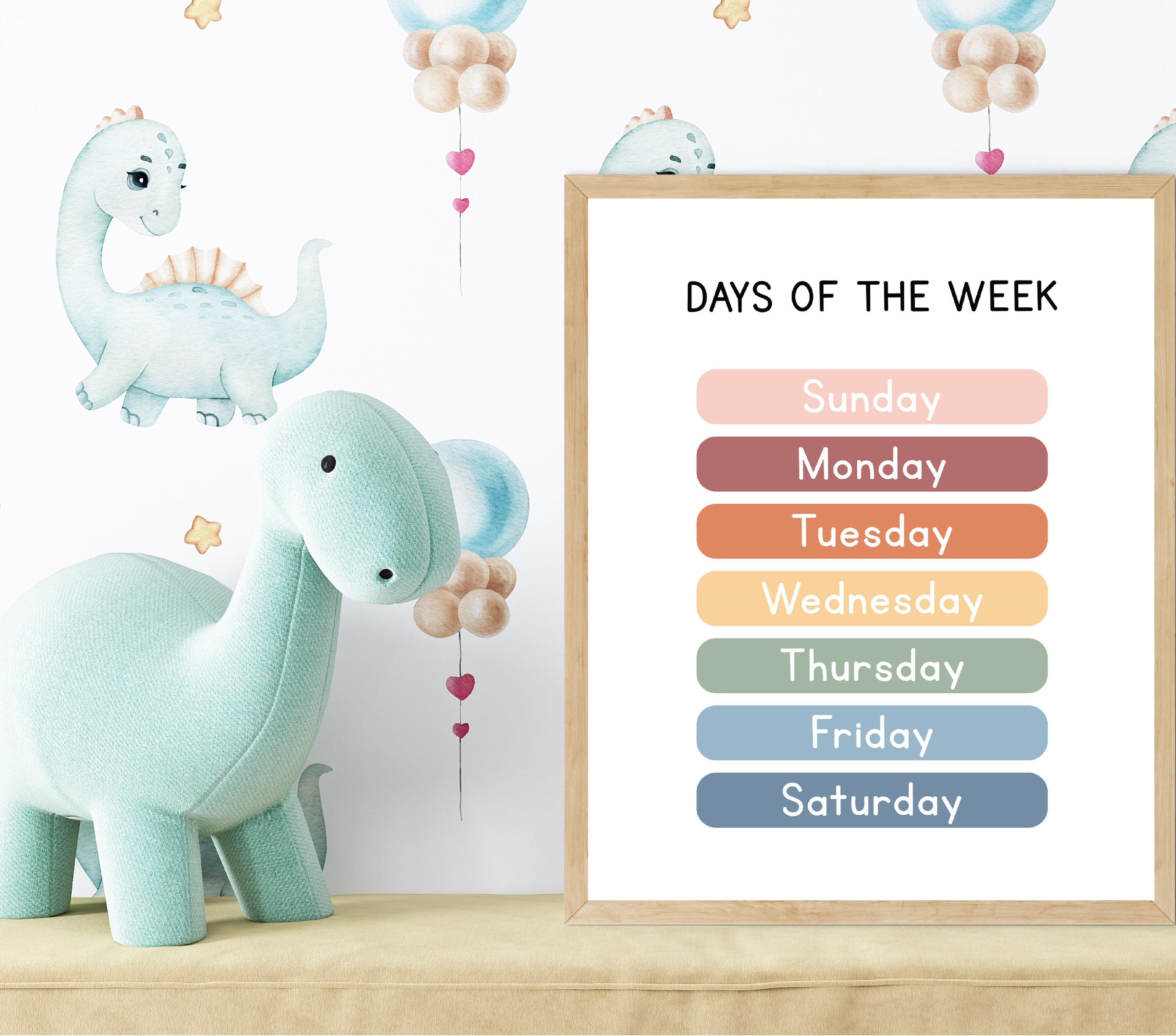 Days of the Week Poster, Homeschool Educational Poster, Montessori ...