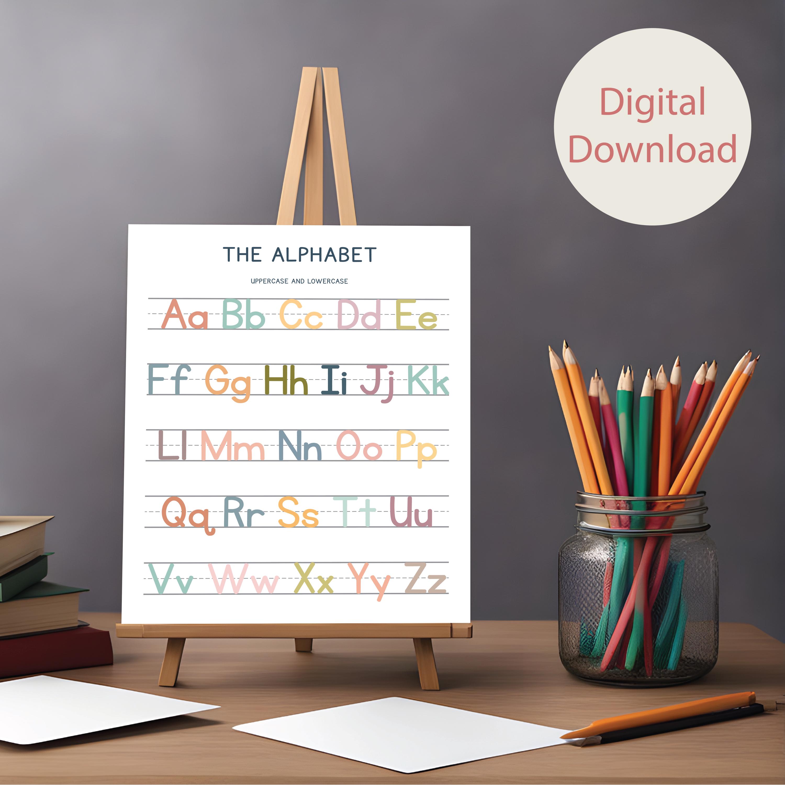 Boho Alphabet Poster, Homeschool Educational Poster, Montessori ...