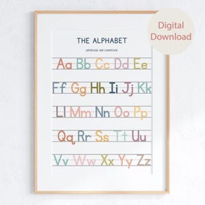 Boho Alphabet Poster, Homeschool Educational Poster, Montessori ...