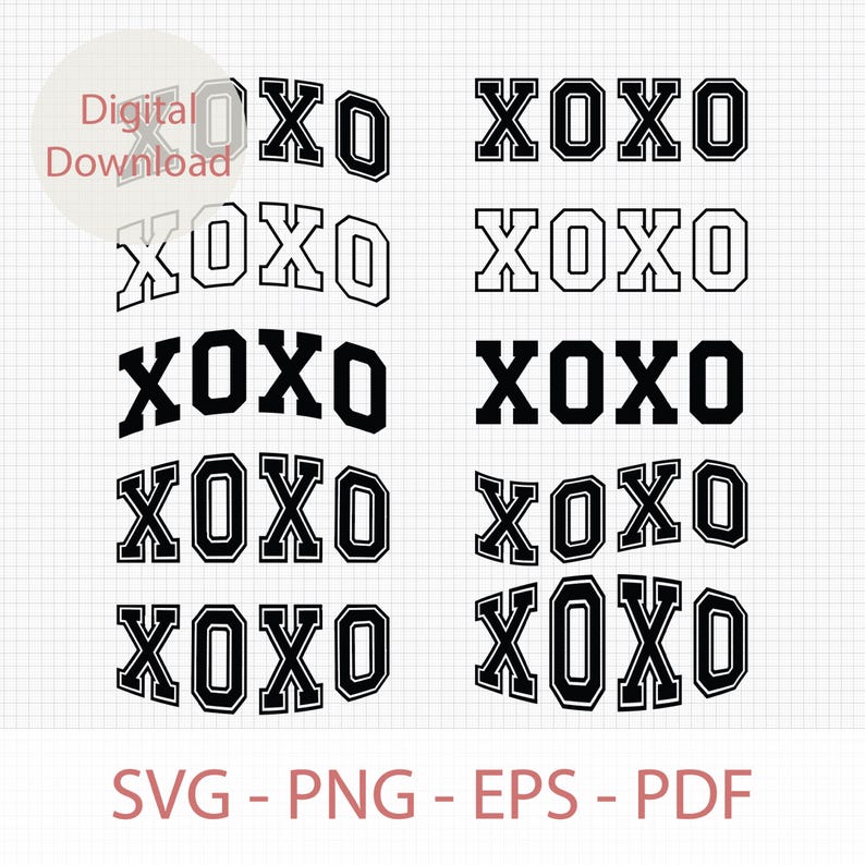 Xoxo Svg, Xoxo Varsity Bundle Svg, Xoxo Png Designs, Xoxo Png, Xoxo ...