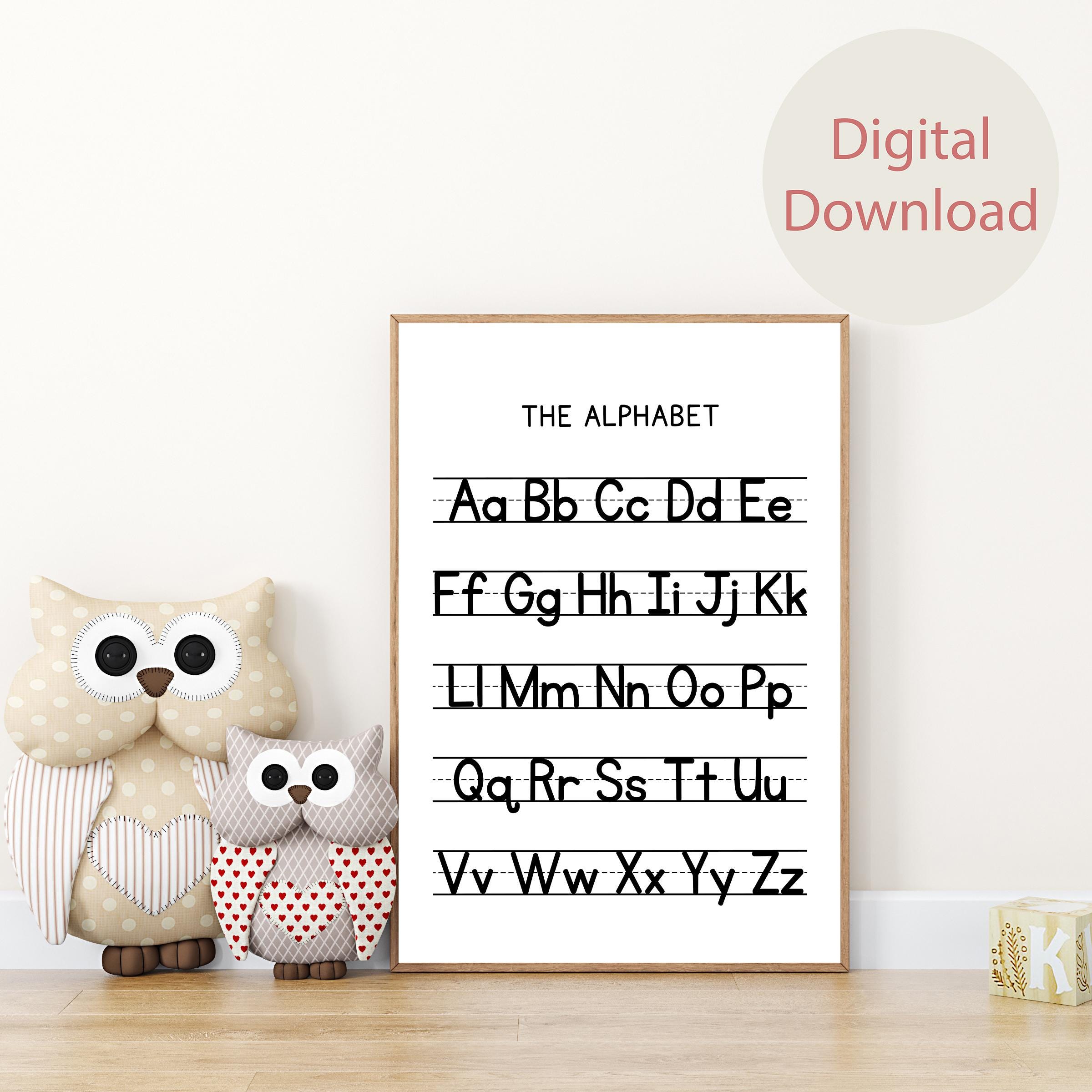 Black & White Alphabet Poster, Homeschool Educational Poster ...