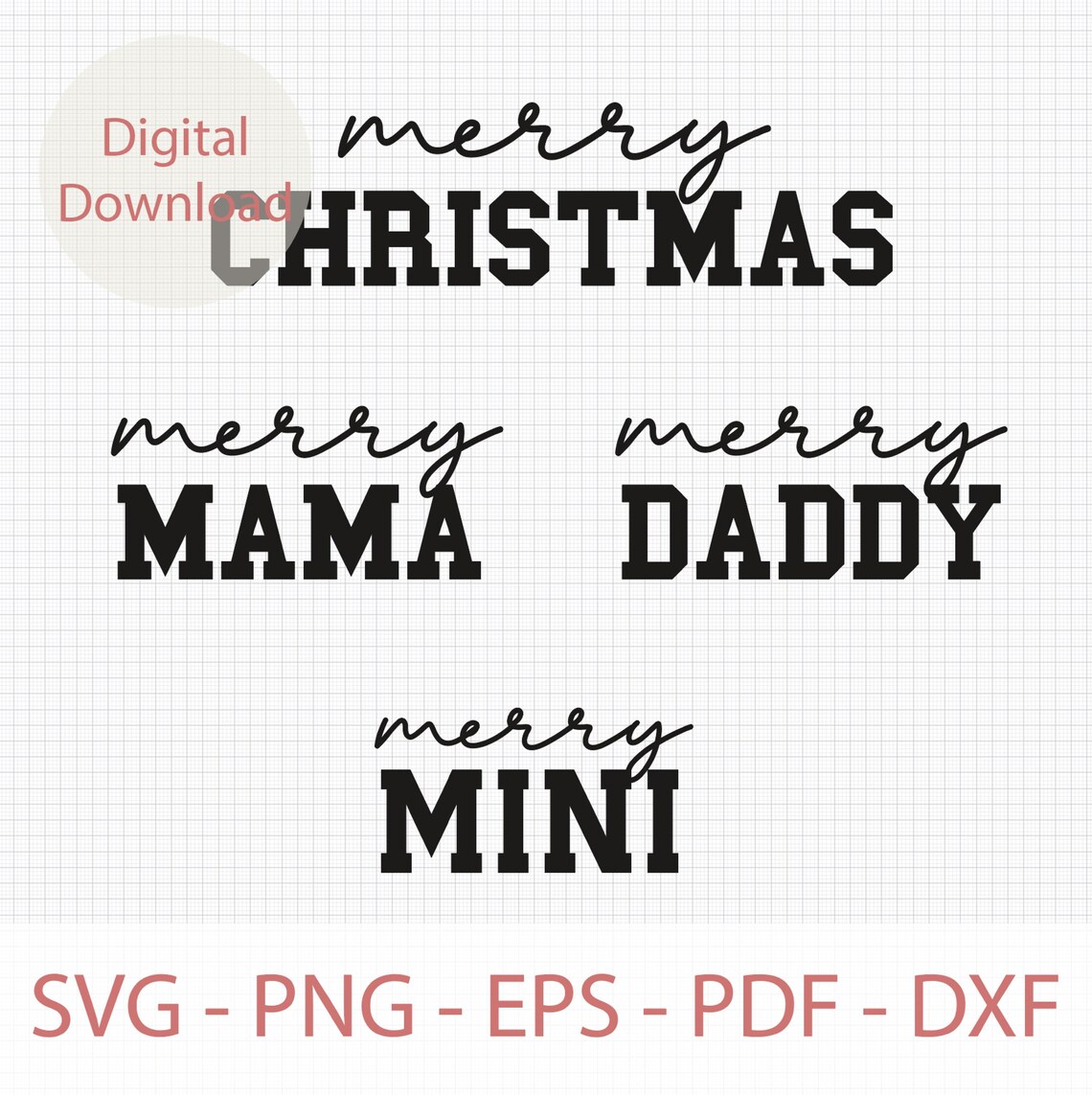 Merry Mama Mini Varsity Svg, Merry Christmas Varsity Png, Merry Daddy ...