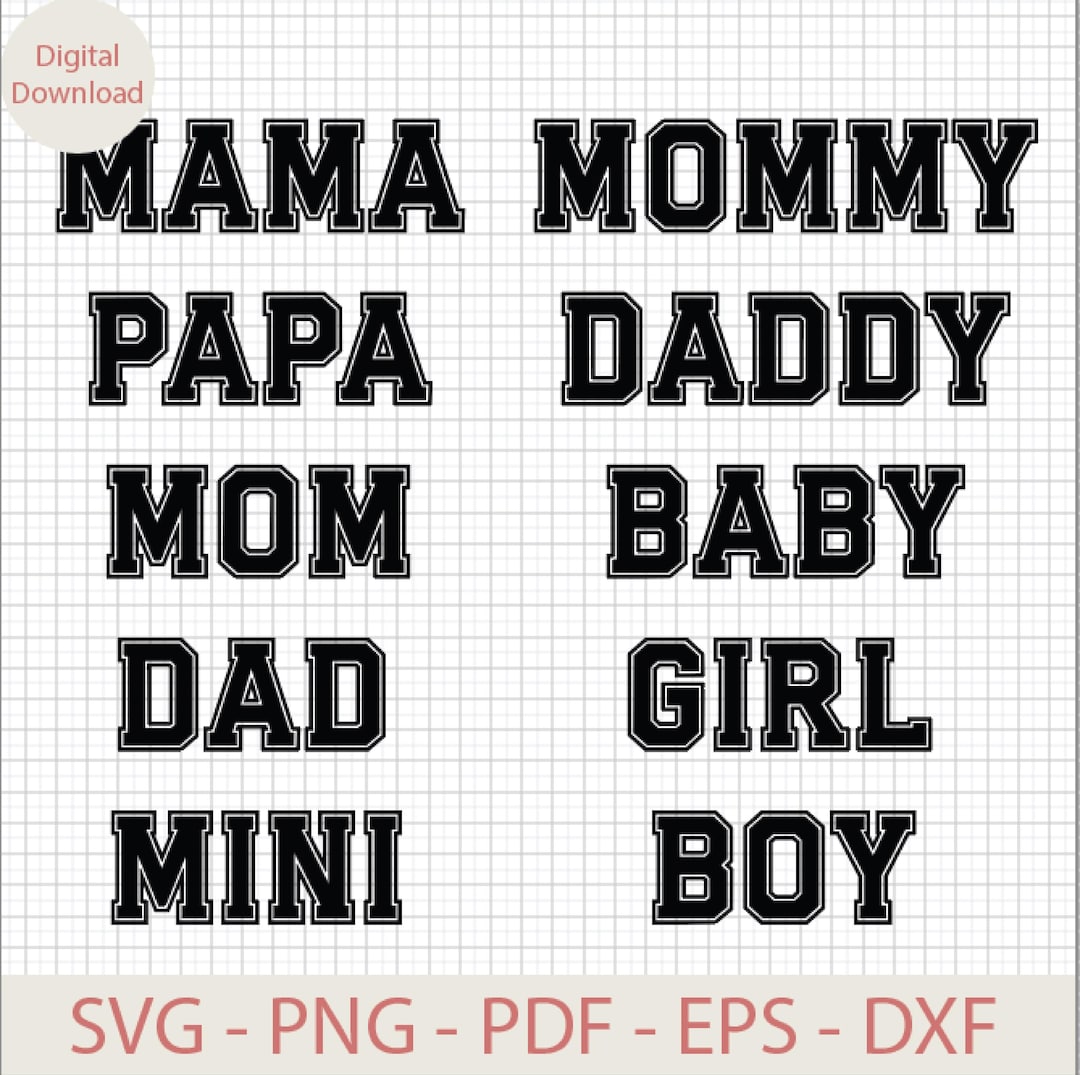 Mama Mini Bundle Svg Png, Dad Papa Svg, Mom Dad Svg Png Cut File, Girl ...