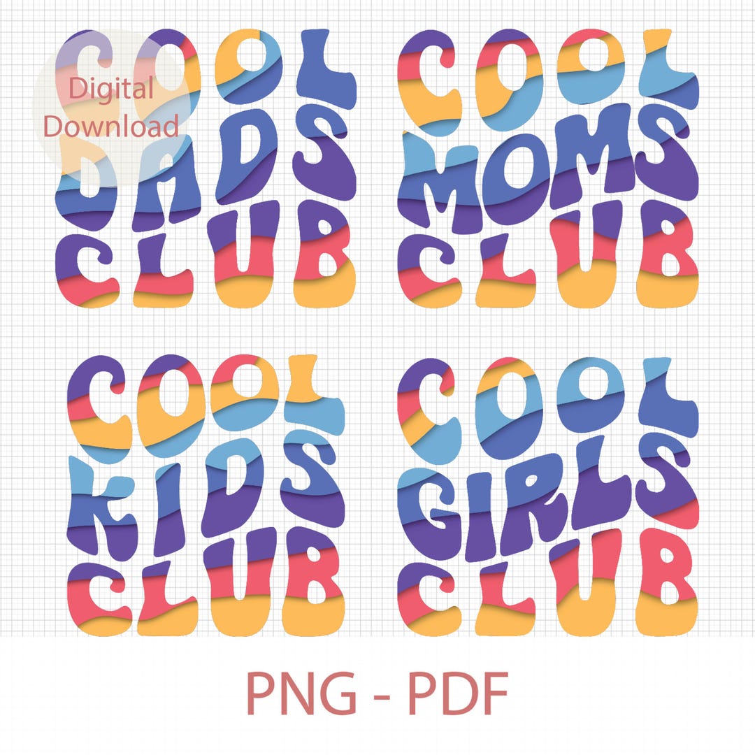 Cool Dads Club Png, Cool Moms Club Designs, Cool Mom Wavy Text, Cool ...