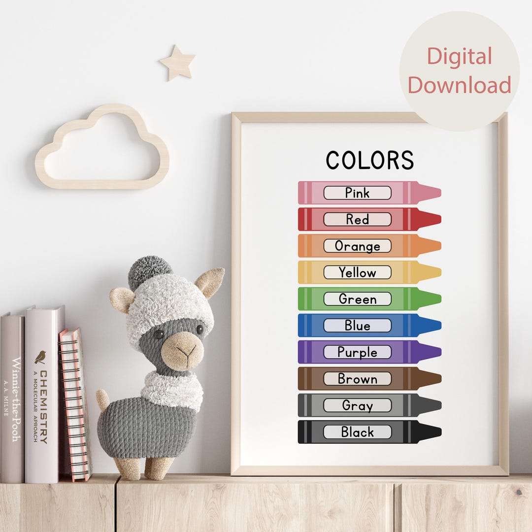 Educational Colors Poster: Homeschool Classroom Decor (digital Download ...