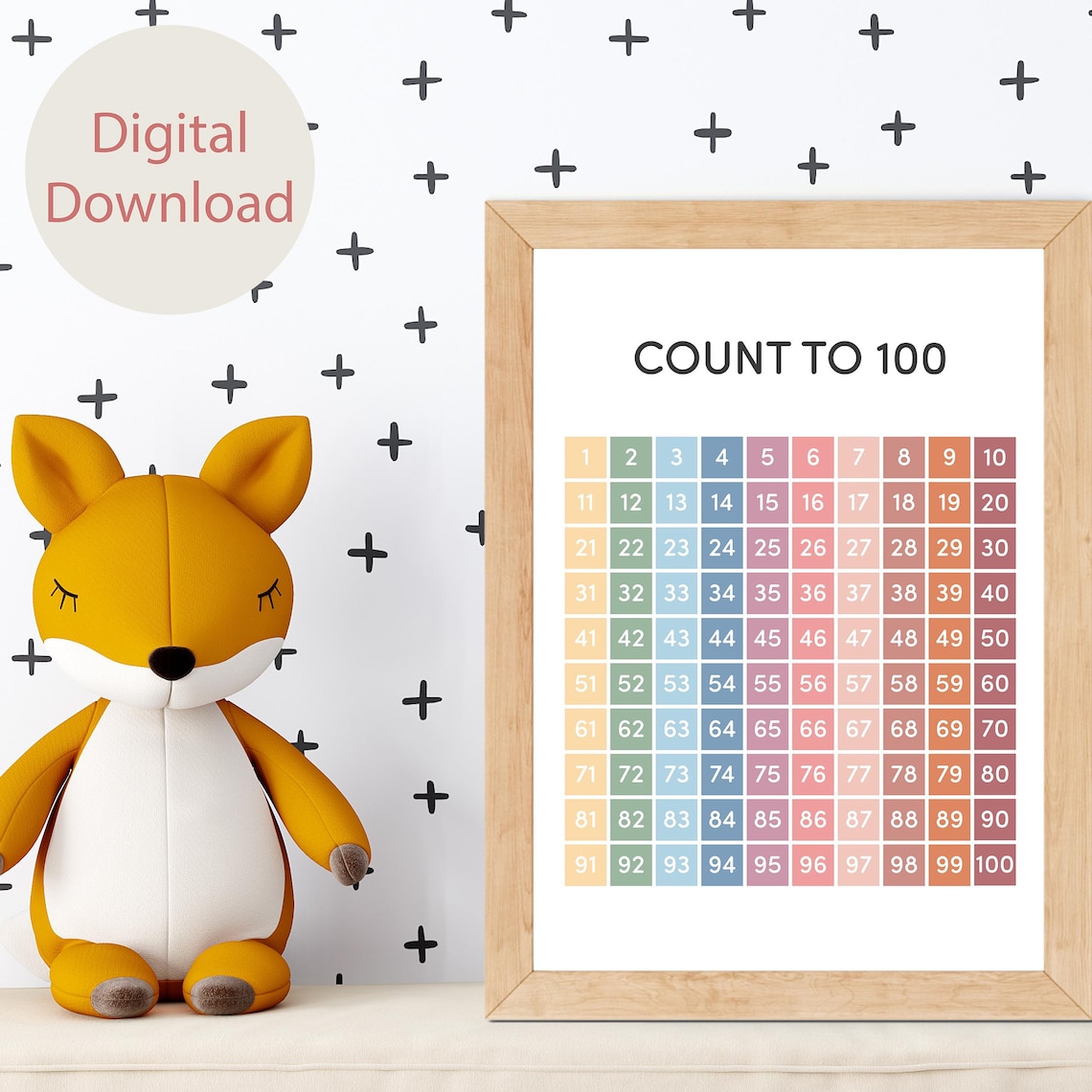 Count to 100 Chart Poster, Rainbow Numbers 1 to 100 Poster, Homeschool ...