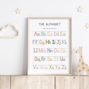 Boho Alphabet Poster, Homeschool Educational Poster, Montessori ...