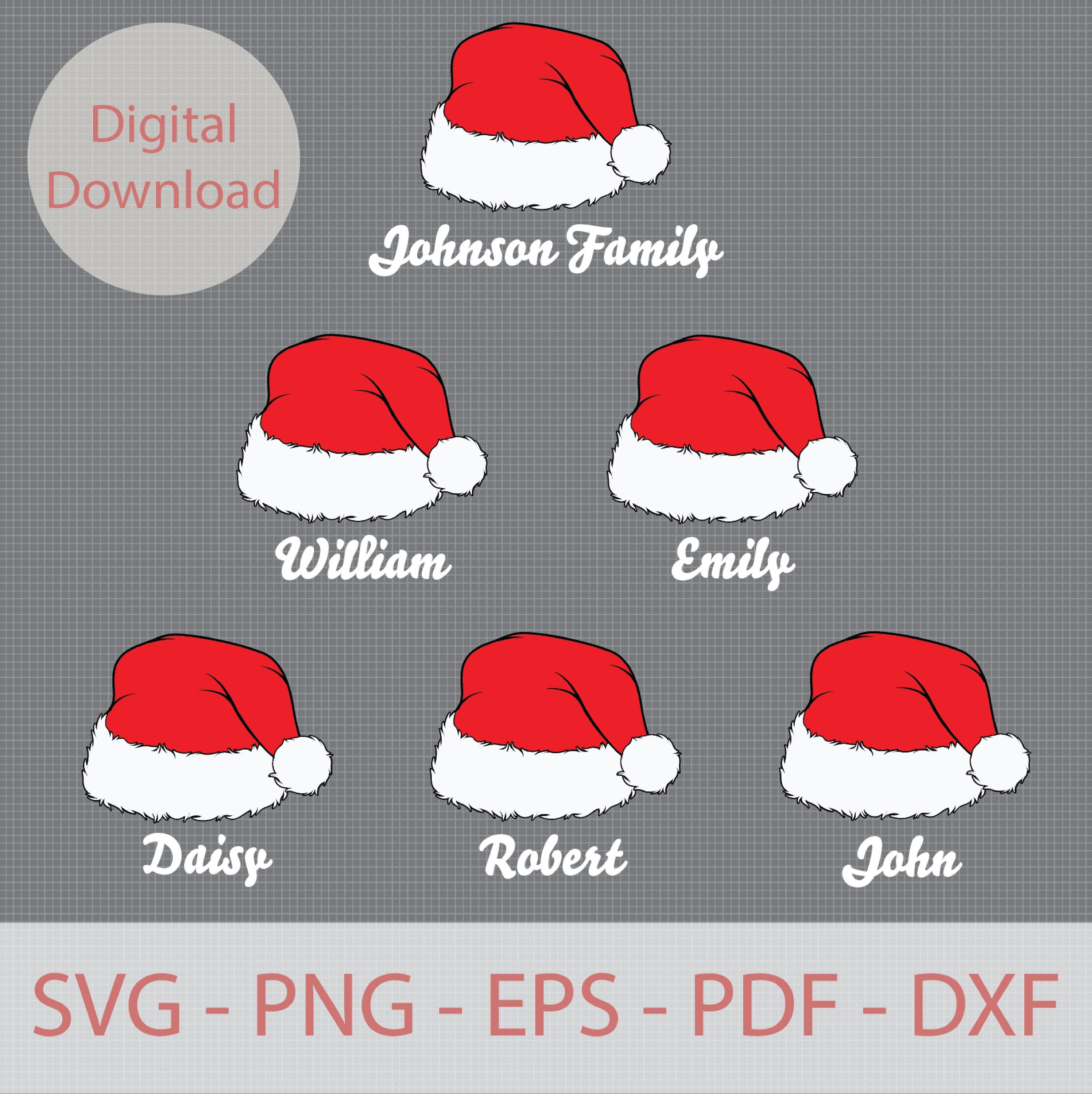 Custom Name Santas Hat Svg, Santa Hat Svg, Personalized Santa Hat Svg ...