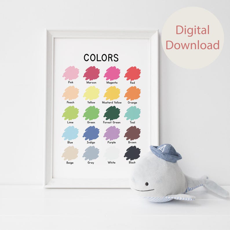 Colors Educational Poster: Montessori Learning Print (digital Download ...