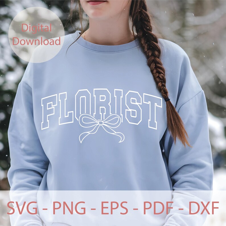 Florist Bow SVG PNG, Floral Text Design With Ribbon, Valentine Gift SVG ...