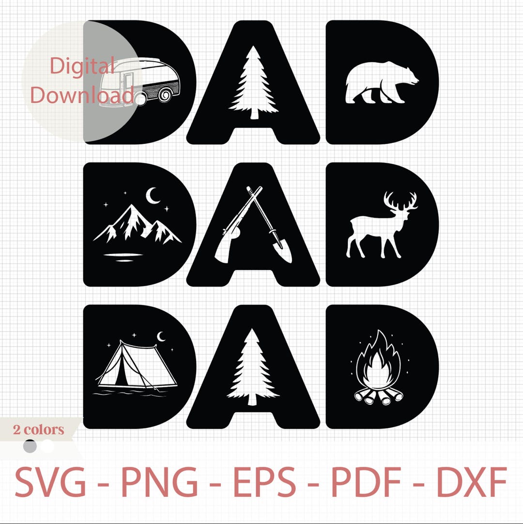 Camping Dad SVG Bundle, Father's Day Outdoor Adventure Cut Files ...