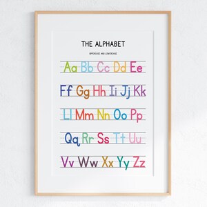 Rainbow Alphabet Poster, Homeschool Educational Poster, Montessori ...