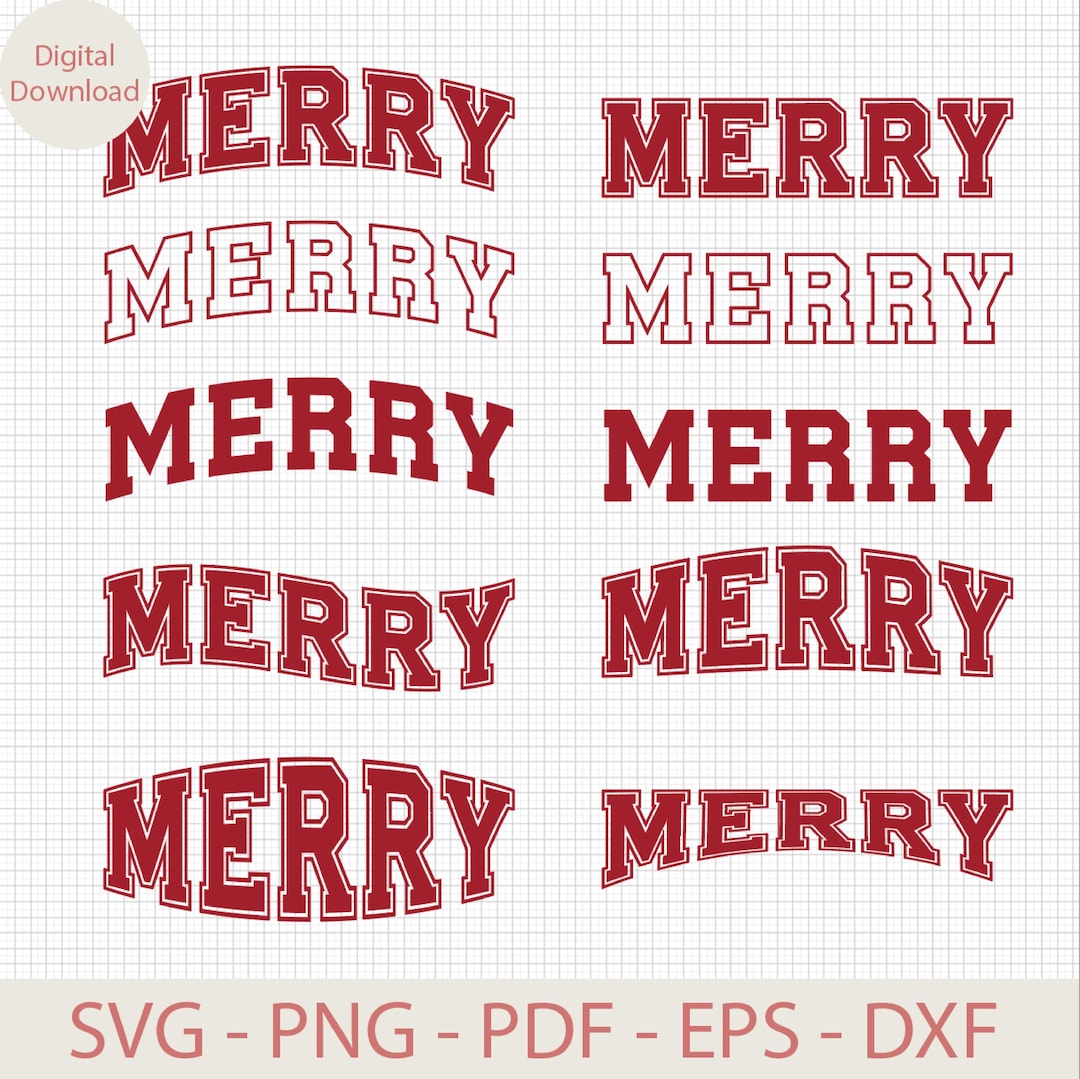 Merry Varsity Bundle Svg, Merry Varsity Bundle Png, Merry Svg Cut File ...