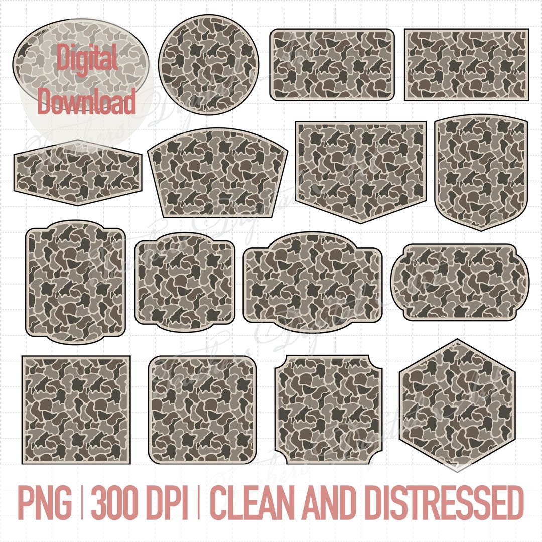 Camo Patch PNG Bundle | Camouflage Geometric Patches | Clean ...